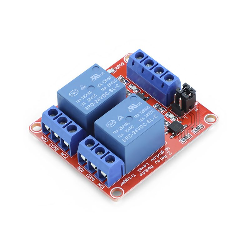 24V 10A 2 Channel Relay Module with Optocoupler Support High-Level or ...