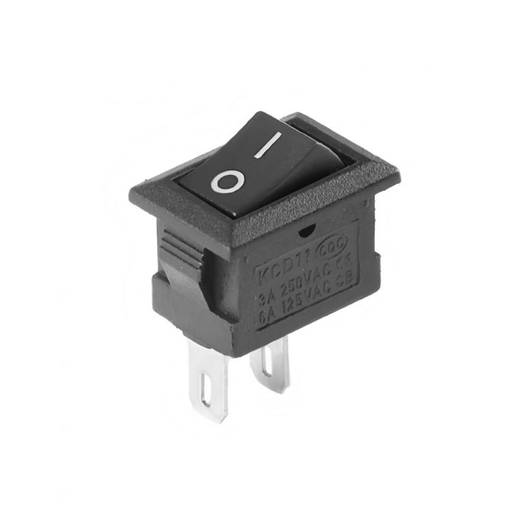 KCD11 Mini On-Off Rocker Switch, Snap-in, 2 Pin, 250V/3A, 15x10mm ...