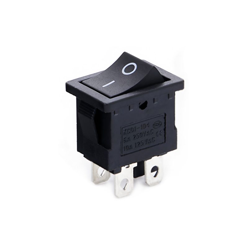 KCD1 On-Off Rocker Switch, Snap-in, 4 Pin, 250V/6A, 21x15mm, Black ...