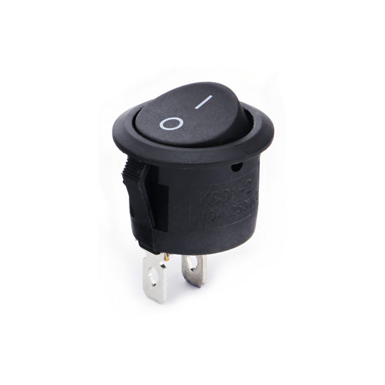 KCD1 On-Off Round Rocker Switch, Snap-in, 2 Pin, 250V/6A, Cutout ...