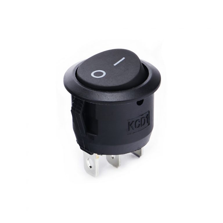 KCD1 On-Off Round Rocker Switch, Snap-in, 3 Pin, 250V/6A, Cutout ...