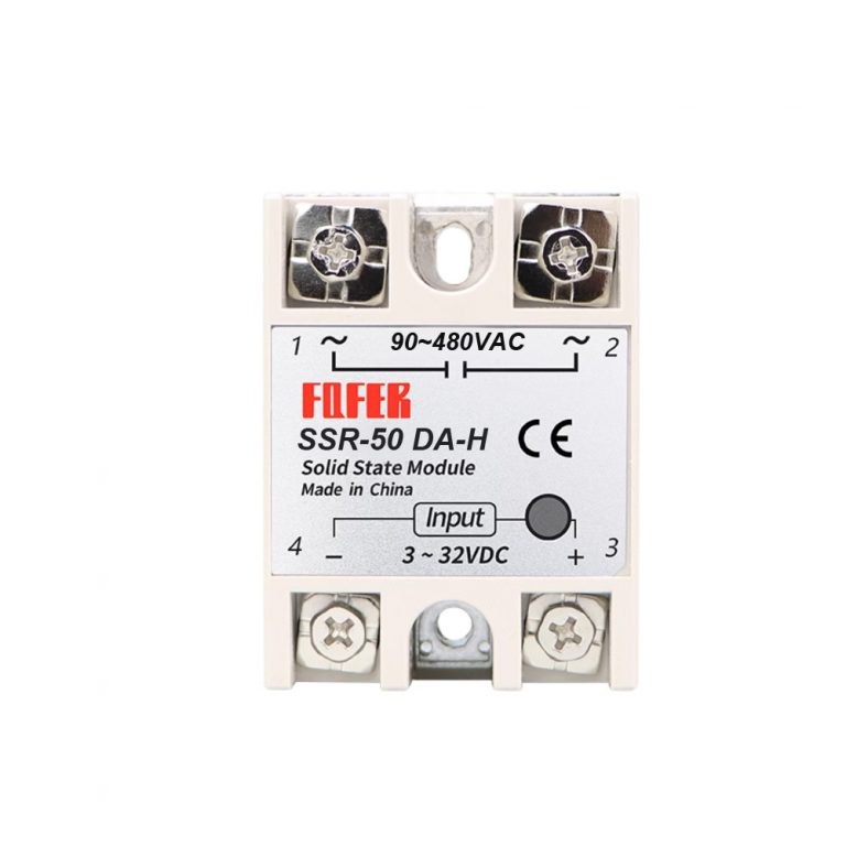FQFER SSR-50DA-H 3-32VDC/90-480VAC Single-Phase Solid State Relay ...